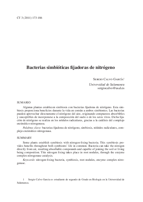 (PDF) Bacterias simbióticas fijadoras de nitrógeno