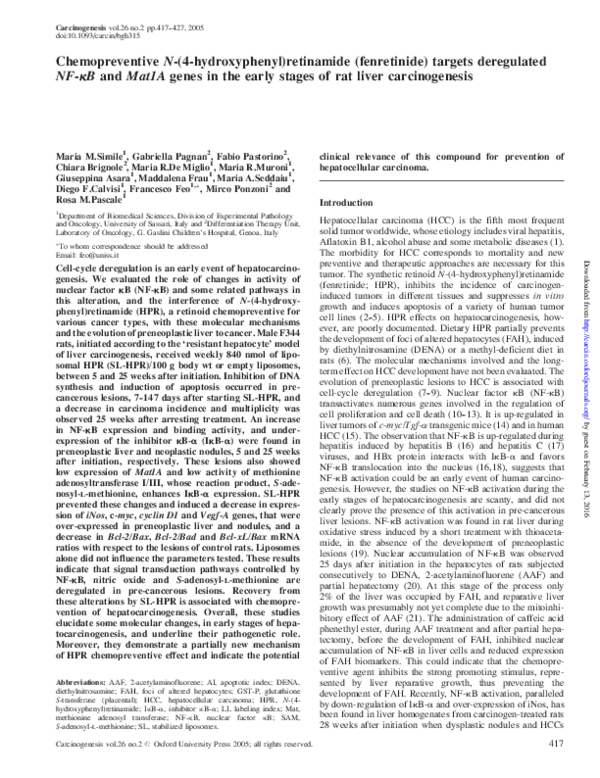 (PDF) Chemopreventive N-(4-hydroxyphenyl)retinamide (fenretinide ...