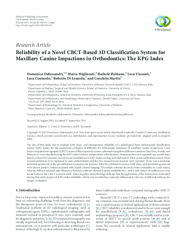 (PDF) Reliability of a novel CBCT-based 3D classification system for ...