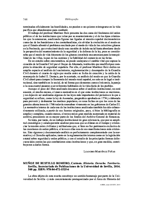 (PDF) Alfredo Martínez González, Recensión de Carmen Muñoz de Bustillo, Historia, Derecho ...