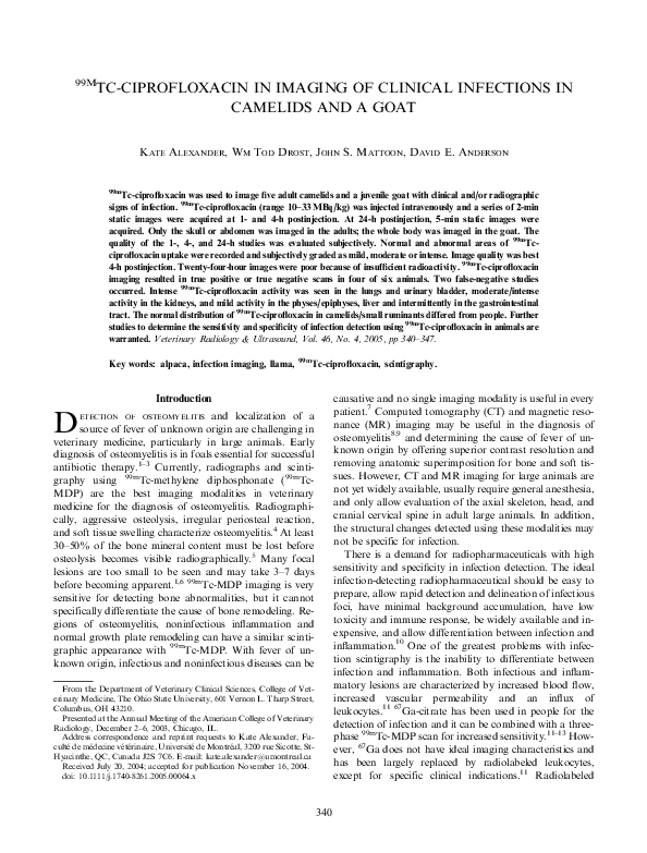 (PDF) (99M)Tc-ciprofloxacin in imaging of clinical infections in ...