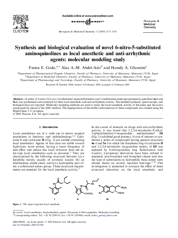 (PDF) Synthesis and Biological Evaluation of Novel 6-Hydroxy-benzo[d][1 ...