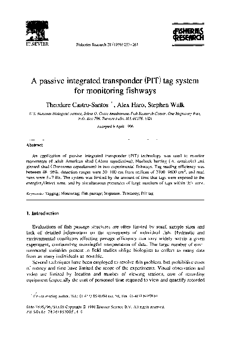 (PDF) A passive integrated transponder (PIT) tag system for monitoring ...