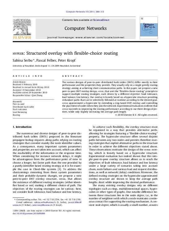 (PDF) HyPeer: Structured overlay with flexible-choice routing