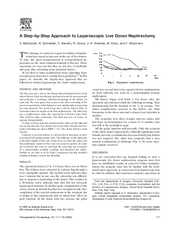 (PDF) A step-by-step approach to laparoscopic live donor nephrectomy
