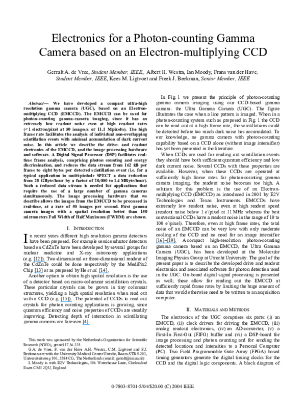 (PDF) Electronics for a photon-counting gamma camera based on an ...