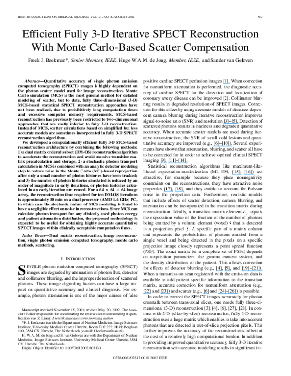 (PDF) Efficient fully 3-D iterative SPECT reconstruction with Monte Carlo-based scatter compensation