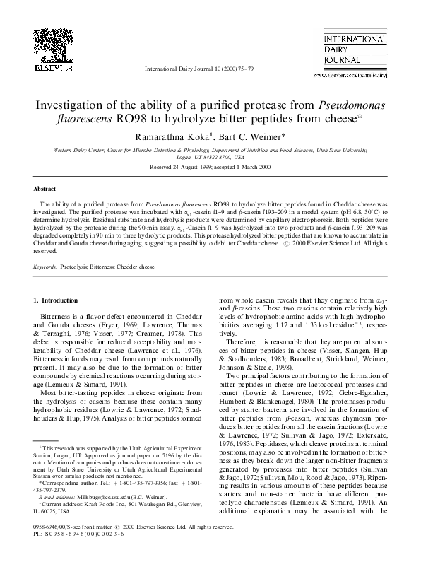 (PDF) Investigation of the ability of a purified protease from ...