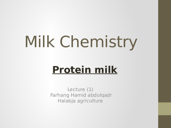 (PPT) Milk Protein Chemistry