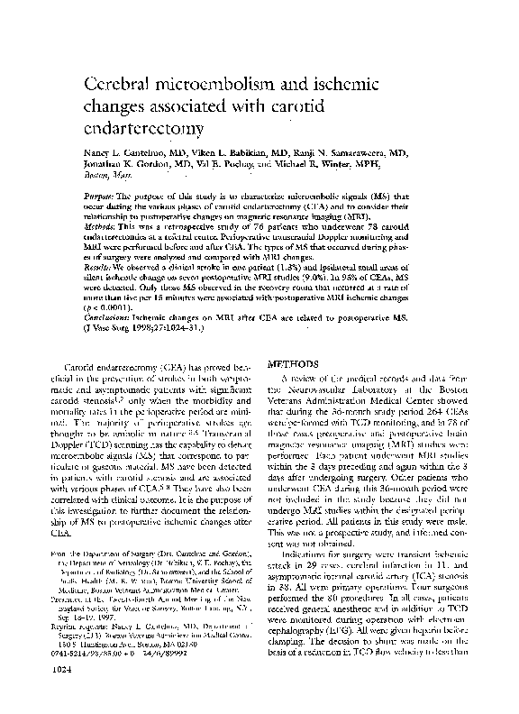 (PDF) Cerebral microembolism and ischemic changes associated with ...