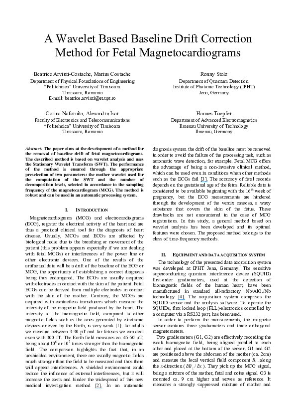 (PDF) A wavelet based baseline drift correction method for fetal ...