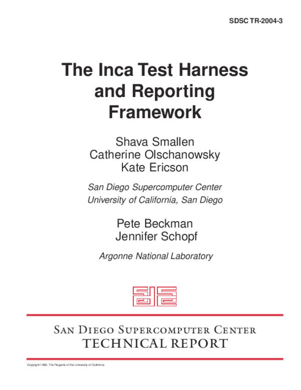(PDF) The Inca Test Harness and Reporting Framework