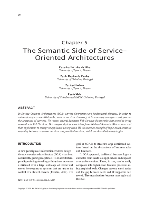 (PDF) The Semantic Side of Service-Oriented Architectures