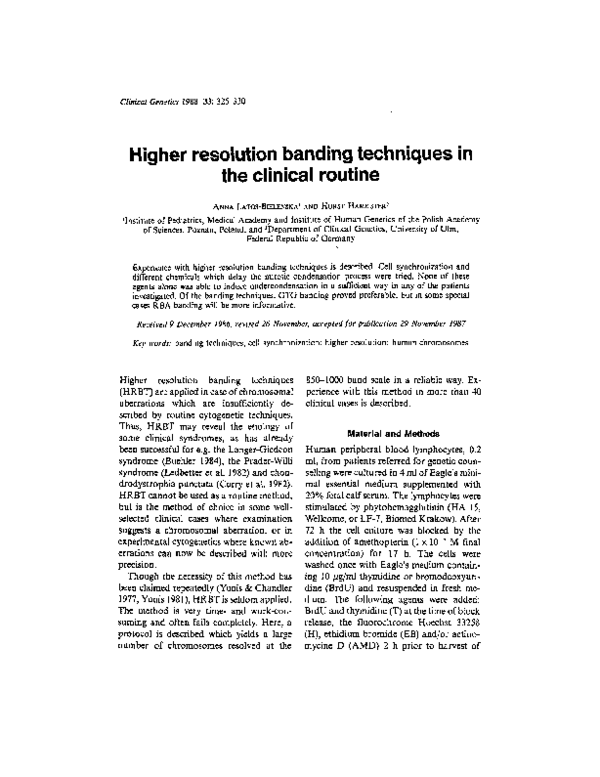 (PDF) Higher resolution banding techniques in the clinical routine