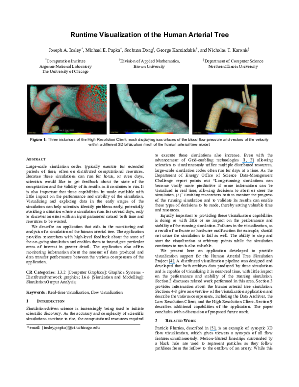 (PDF) Runtime Visualization of the Human Arterial Tree