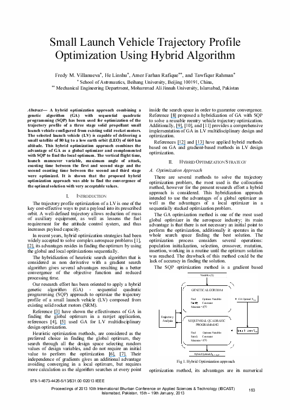 (PDF) Small launch vehicle trajectory profile optimization using hybrid algorithm