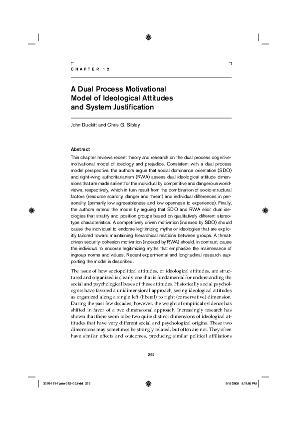 (PDF) A Dual Process Motivational Model of Ideological Attitudes and ...