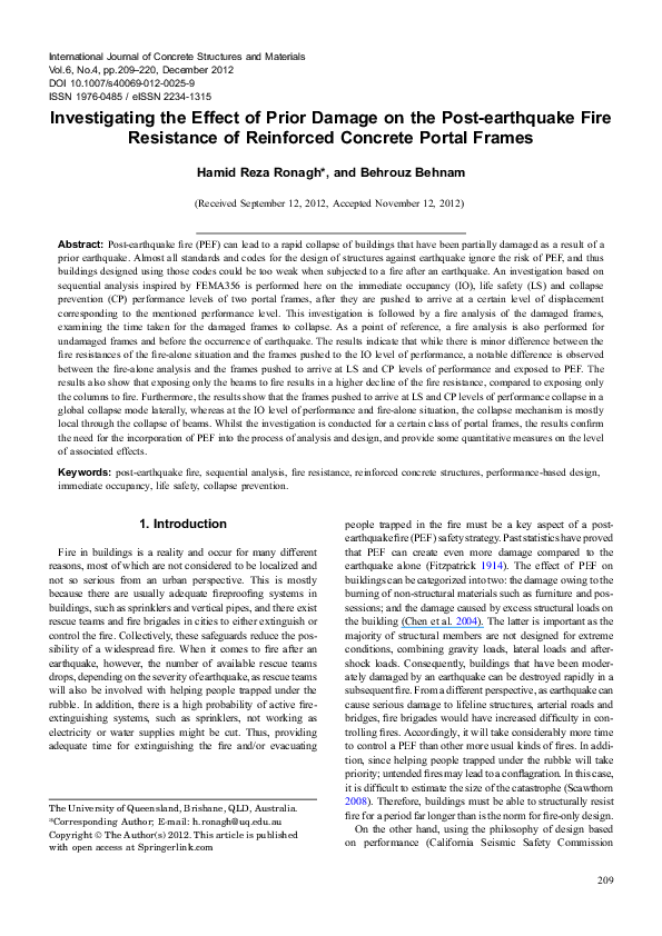 (PDF) Investigating the Effect of Prior Damage on the Post-earthquake ...