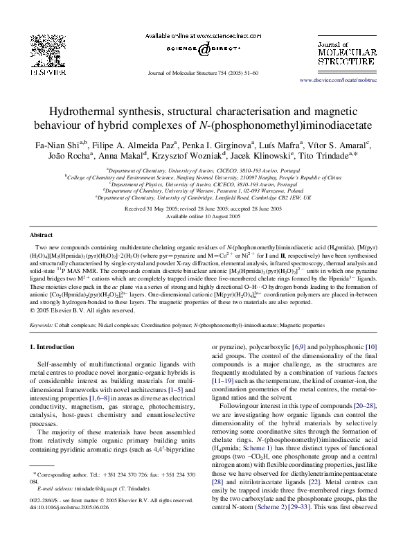 (PDF) Hydrothermal Synthesis, Structural Characterisations, and Photoluminescence Properties of ...