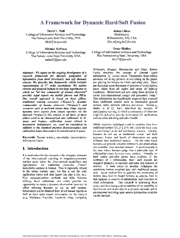 (PDF) A framework for dynamic hard/soft fusion