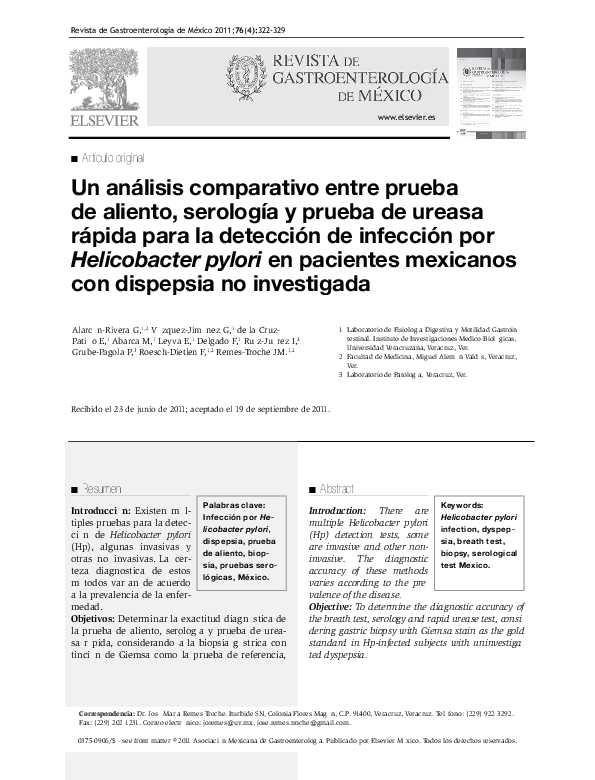 (PDF) [Comparative analysis between breath test, serological ...