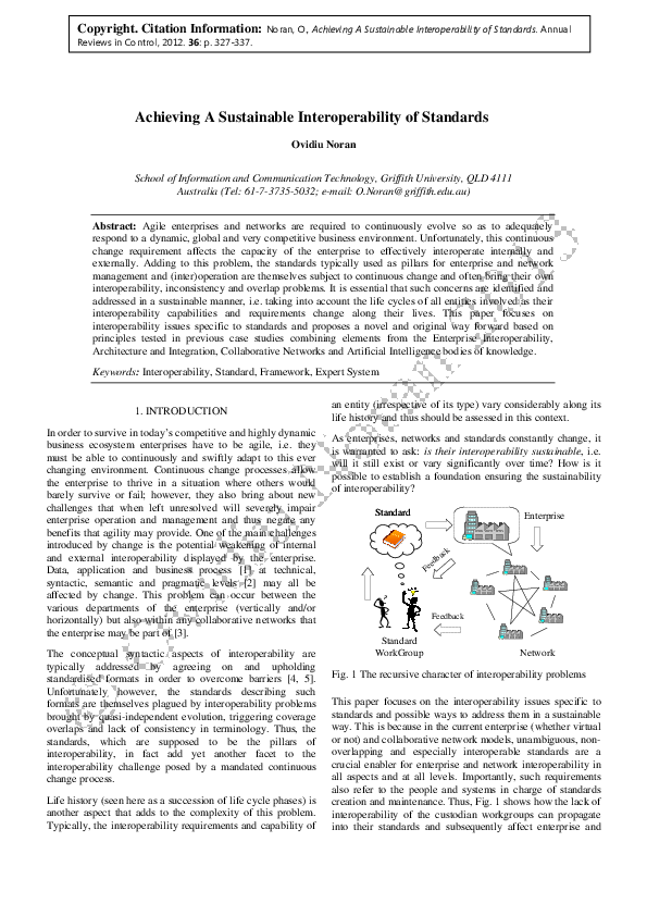 (PDF) Sustainable Interoperability of Standards