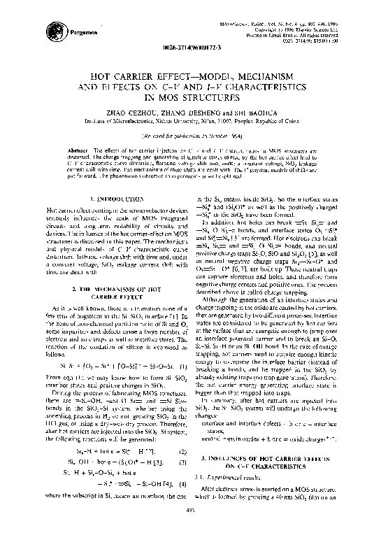 (PDF) Hot carrier effect—model, mechanism and effects on C-V and I-V ...