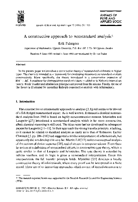 (PDF) A constructive approach to nonstandard analysis