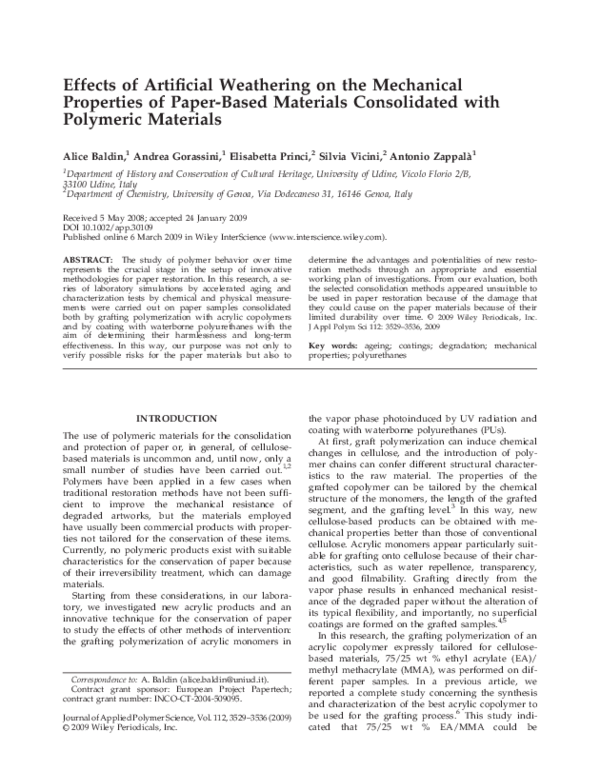 (PDF) Effects of artificial weathering on the mechanical properties of ...