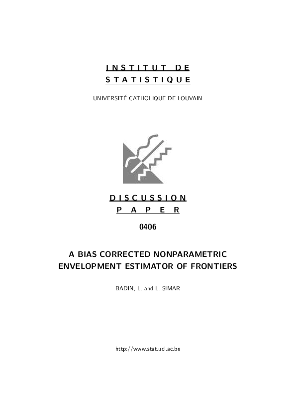 Pdf A Bias Corrected Nonparametric Envelopment Estimator Of Frontiers