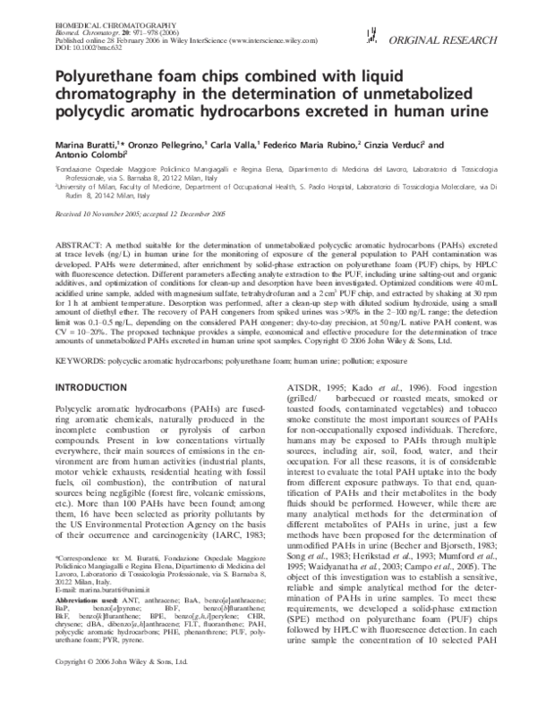 (PDF) Polyurethane foam chips combined with liquid chromatography in the determination of ...
