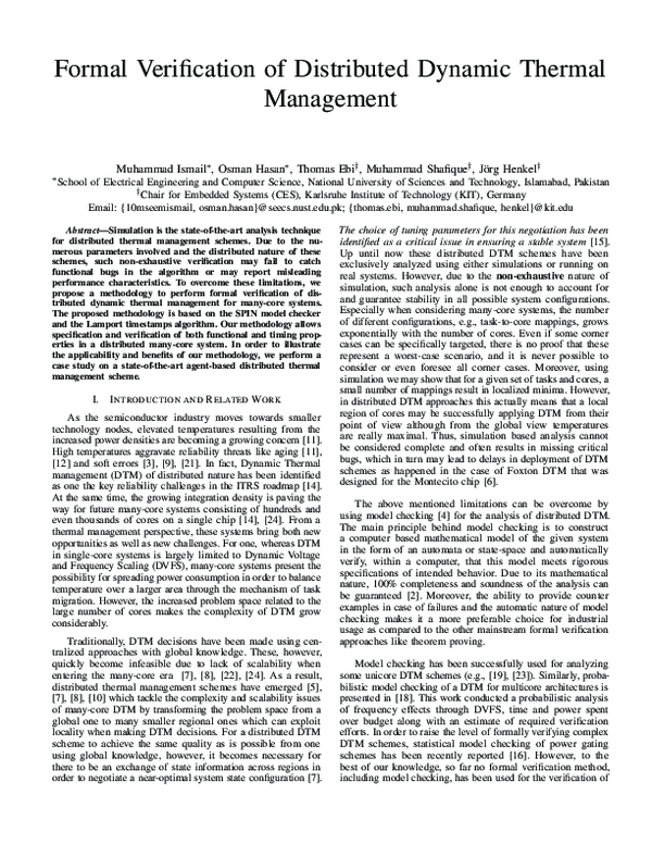 (PDF) Formal verification of distributed dynamic thermal management