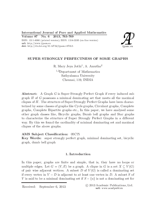 (PDF) P A SUPER STRONGLY PERFECTNESS OF SOME GRAPHS