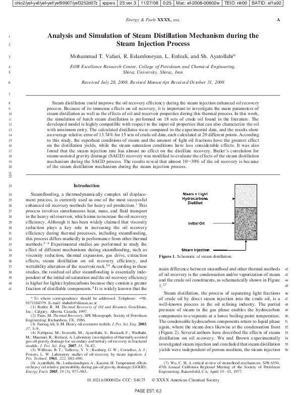 (PDF) Analysis and Simulation of Steam Distillation Mechanism during ...