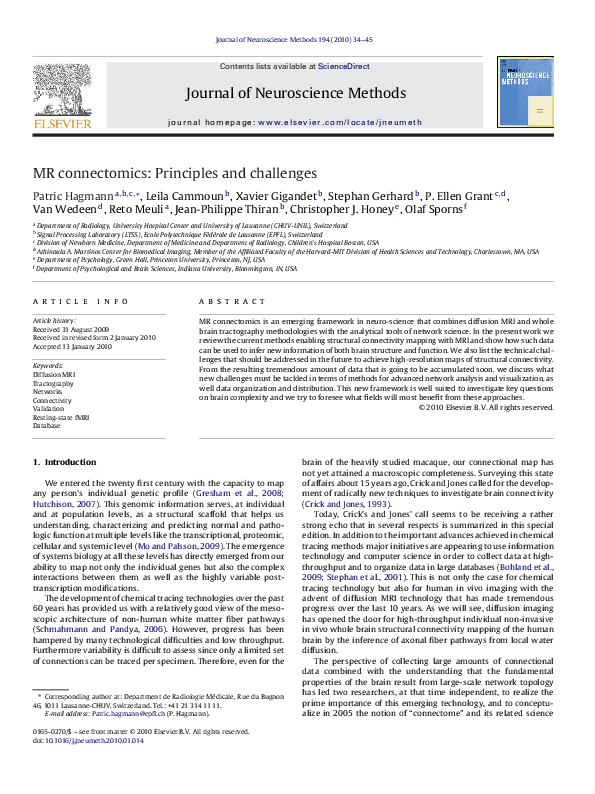 (PDF) MR connectomics: Principles and challenges