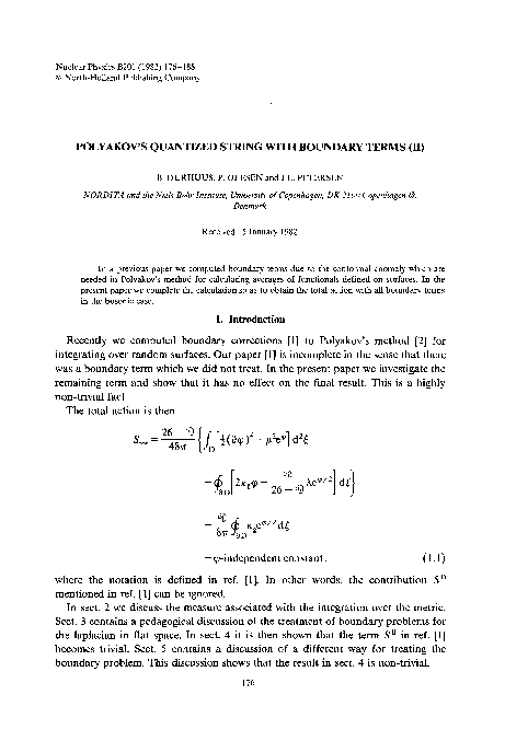 (PDF) Polyakov's quantized string with boundary terms (II)