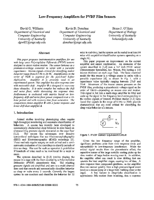 (PDF) Low-frequency amplifiers for PVDF film sensors