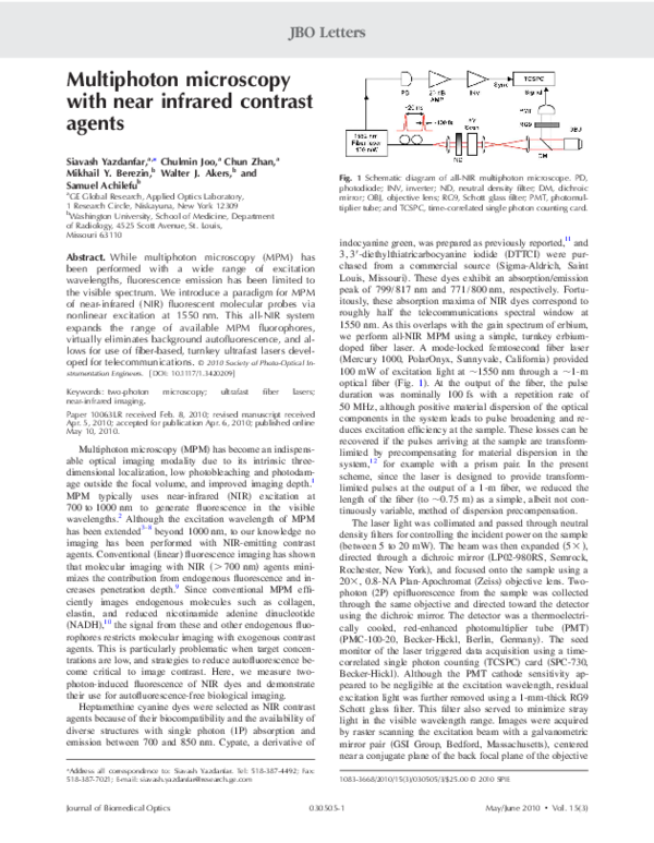 (PDF) Multiphoton microscopy with near infrared contrast agents