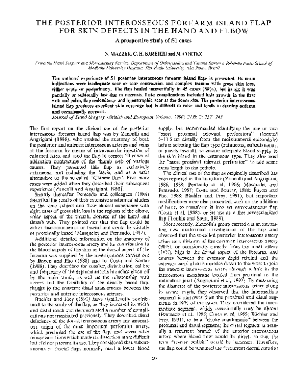(PDF) The posterior interosseous forearm island flap for skin defects ...