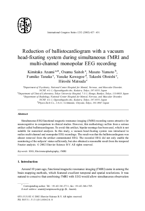Pdf Reduction Of Ballistocardiogram With A Vacuum Head Fixating System During Simultaneous