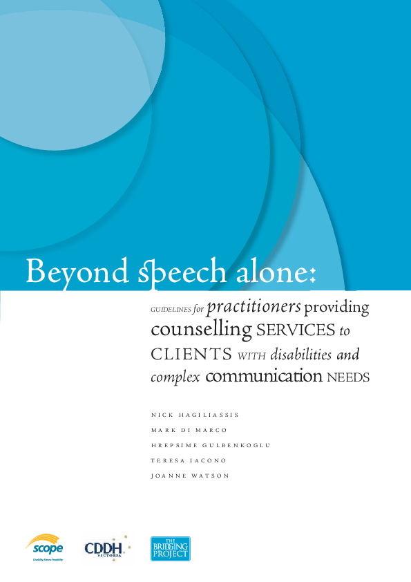 (PDF) Alternatives to speech: Guidelines for counselling people with ...