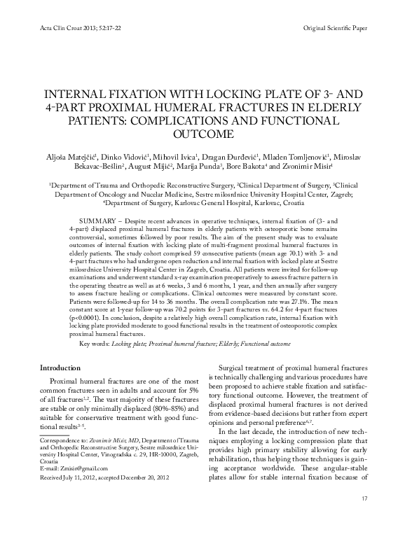 (PDF) Management of Comminuted Distal Humerus Fracture by Minimal Internal Fixation and External ...