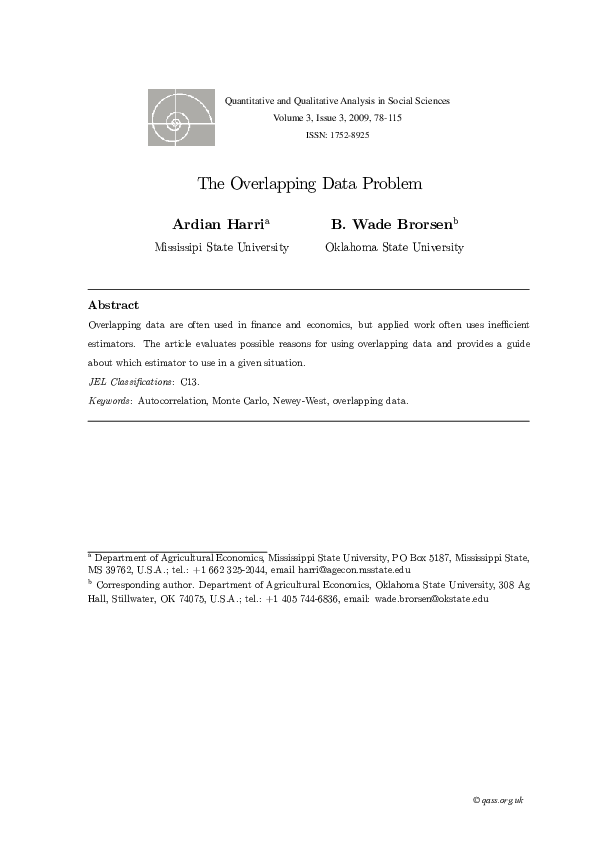 (PDF) The overlapping data problem