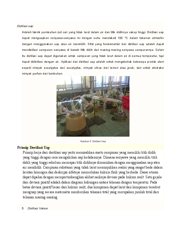 (DOC) Distilasi uap dan destilasi vakum
