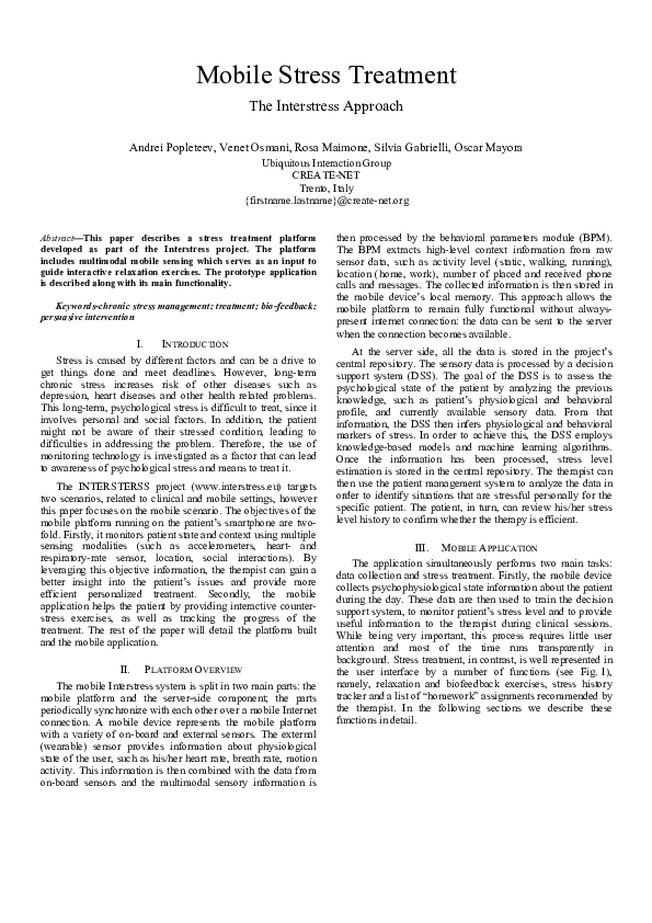 (PDF) Mobile Stress Treatment: The Interstress Approach