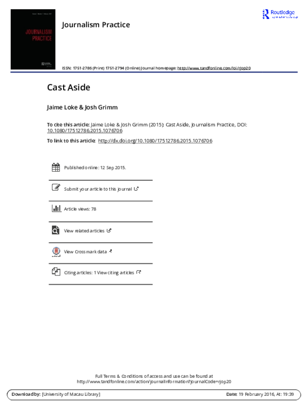 (PDF) Cast Aside | homless sunny - Academia.edu