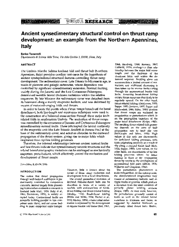 (PDF) Ancient synsedimentary structural control on thrust ramp ...