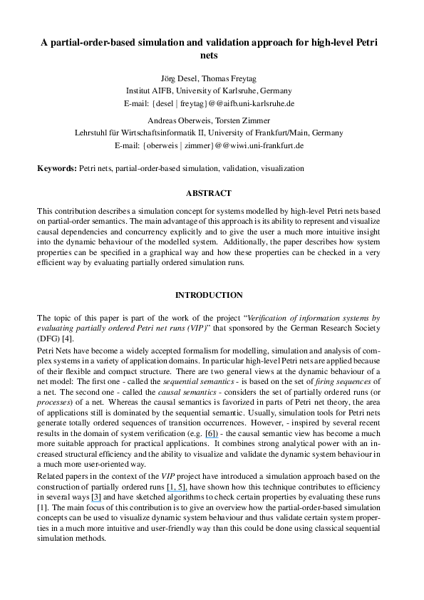 (PDF) A partial-order-based simulation and validation approach for high ...