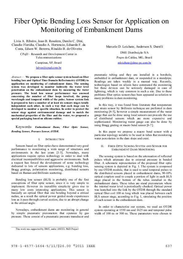 (PDF) Fiber optic bending loss sensor for application on monitoring of ...