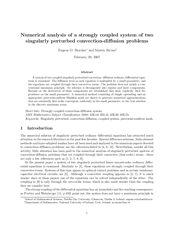 (PDF) Numerical analysis of a strongly coupled system of two singularly perturbed convection ...